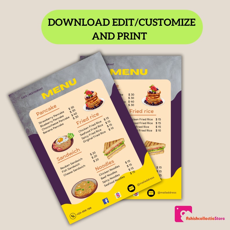 Minimal Restaurant Menu Canva Template | Editable Bar Menu Template for Aesthetic Dining & Food ...