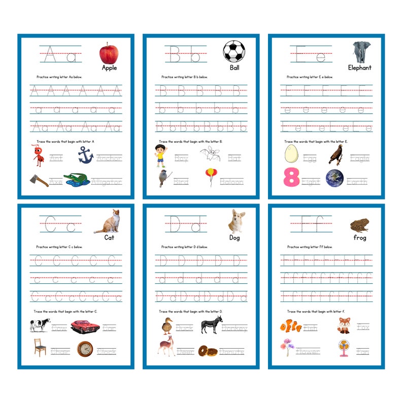 ABC Phonics Tracing Cards | 26 Printable Worksheets for Preschool, Pre ...