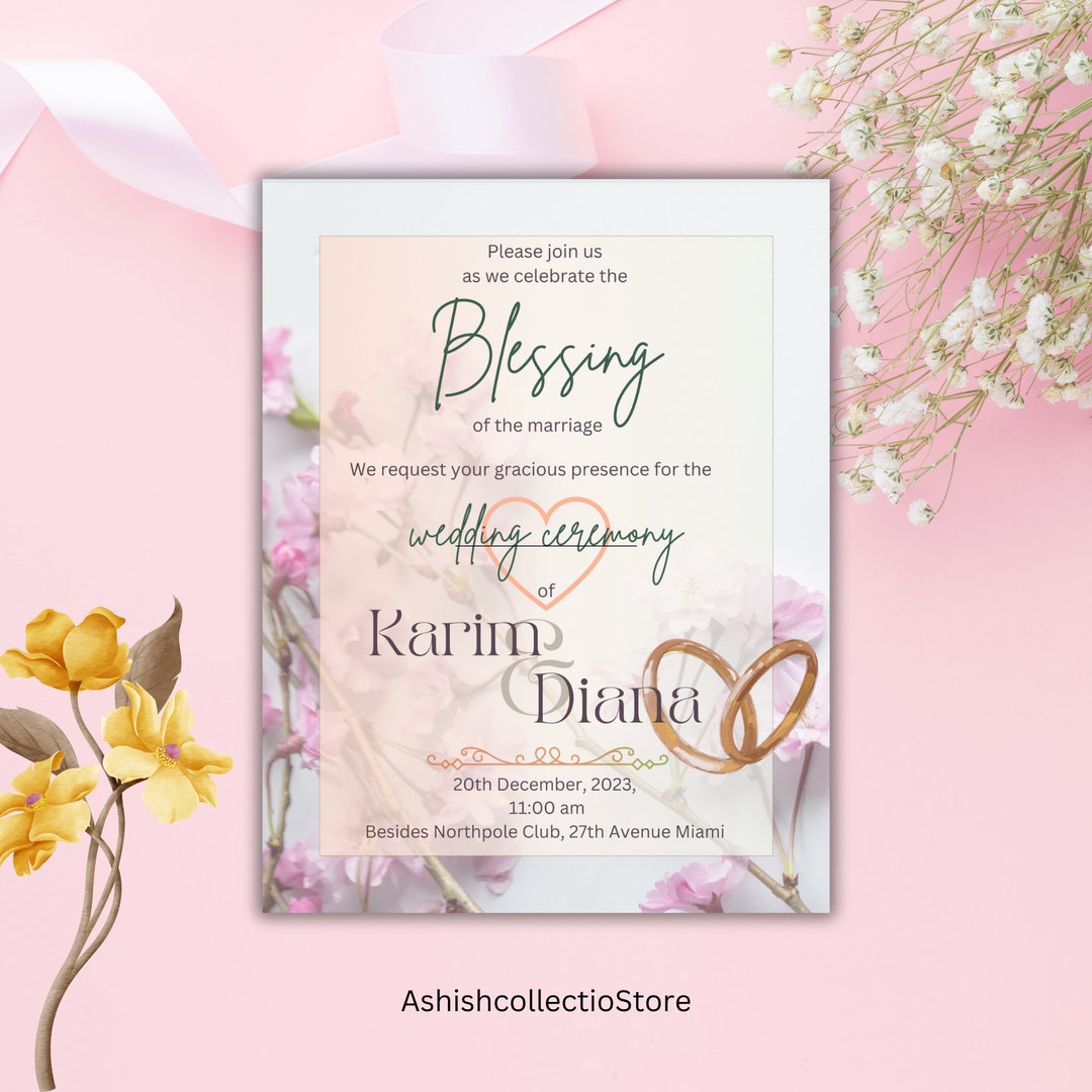 Marriage Blessing Ceremony Invitation Template Printable - Etsy