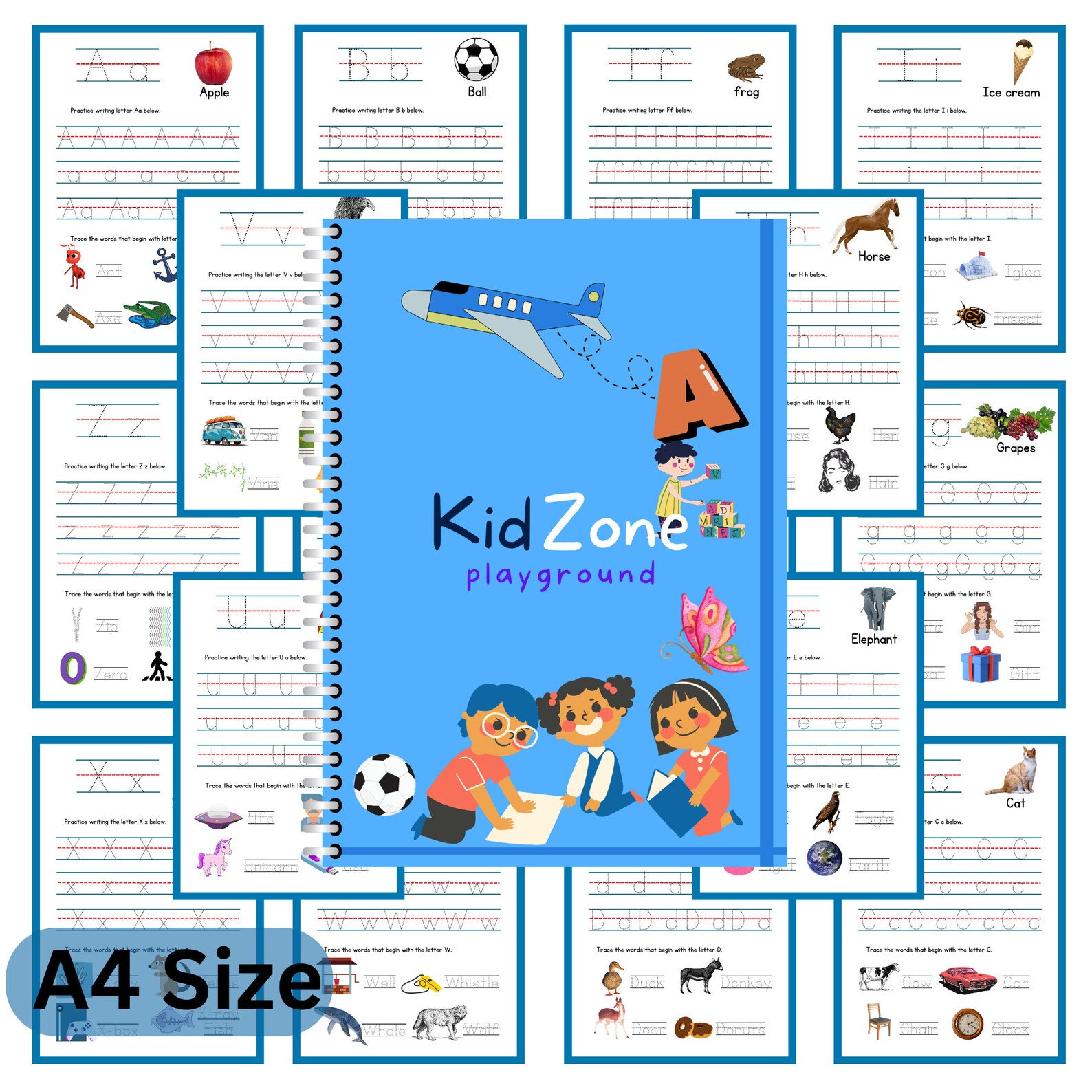 ABC Phonics Tracing Cards | 26 Printable Worksheets for Preschool, Pre ...