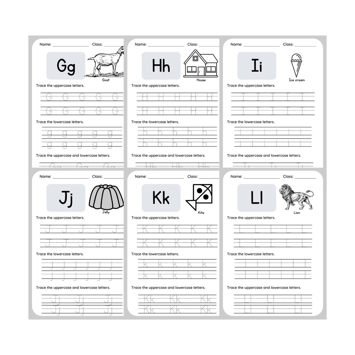 Alphabet Letters Phonics Tracing Cards 26 Printable Alphabet Letter ...