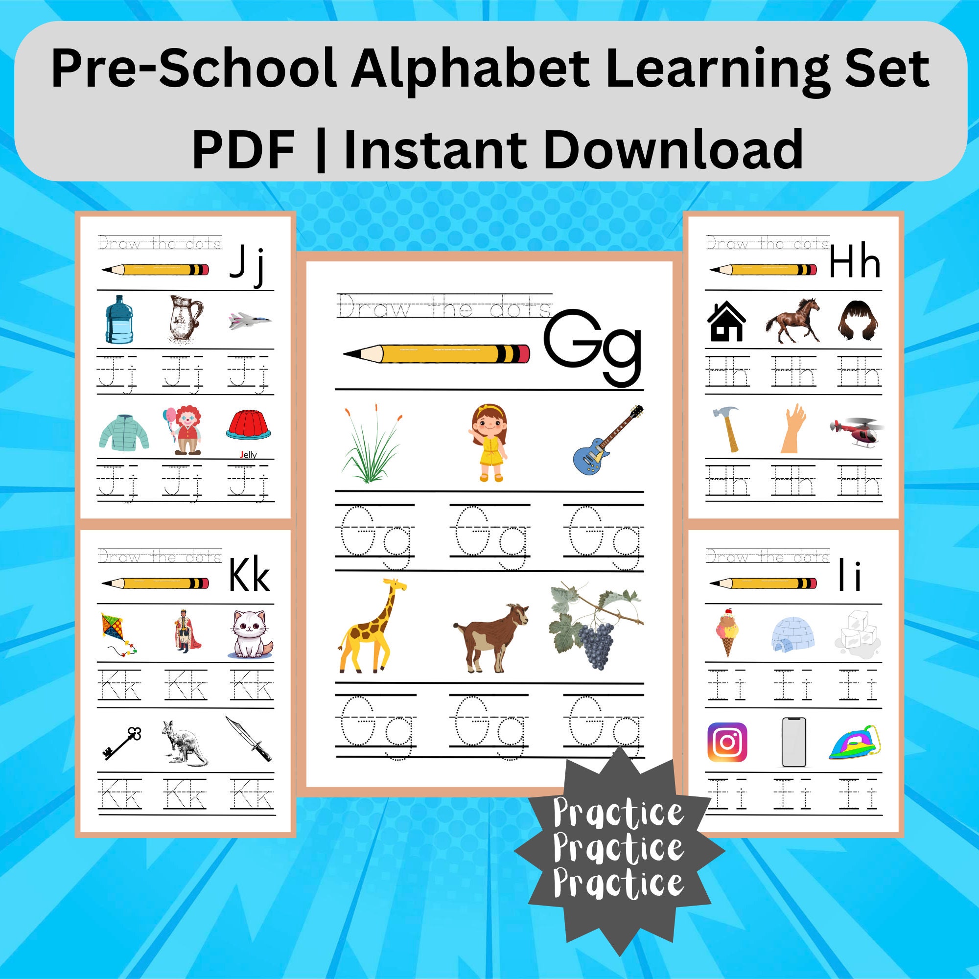 ABC Trace and Write | 26 Alphabet Worksheets | Handwriting Practice ...