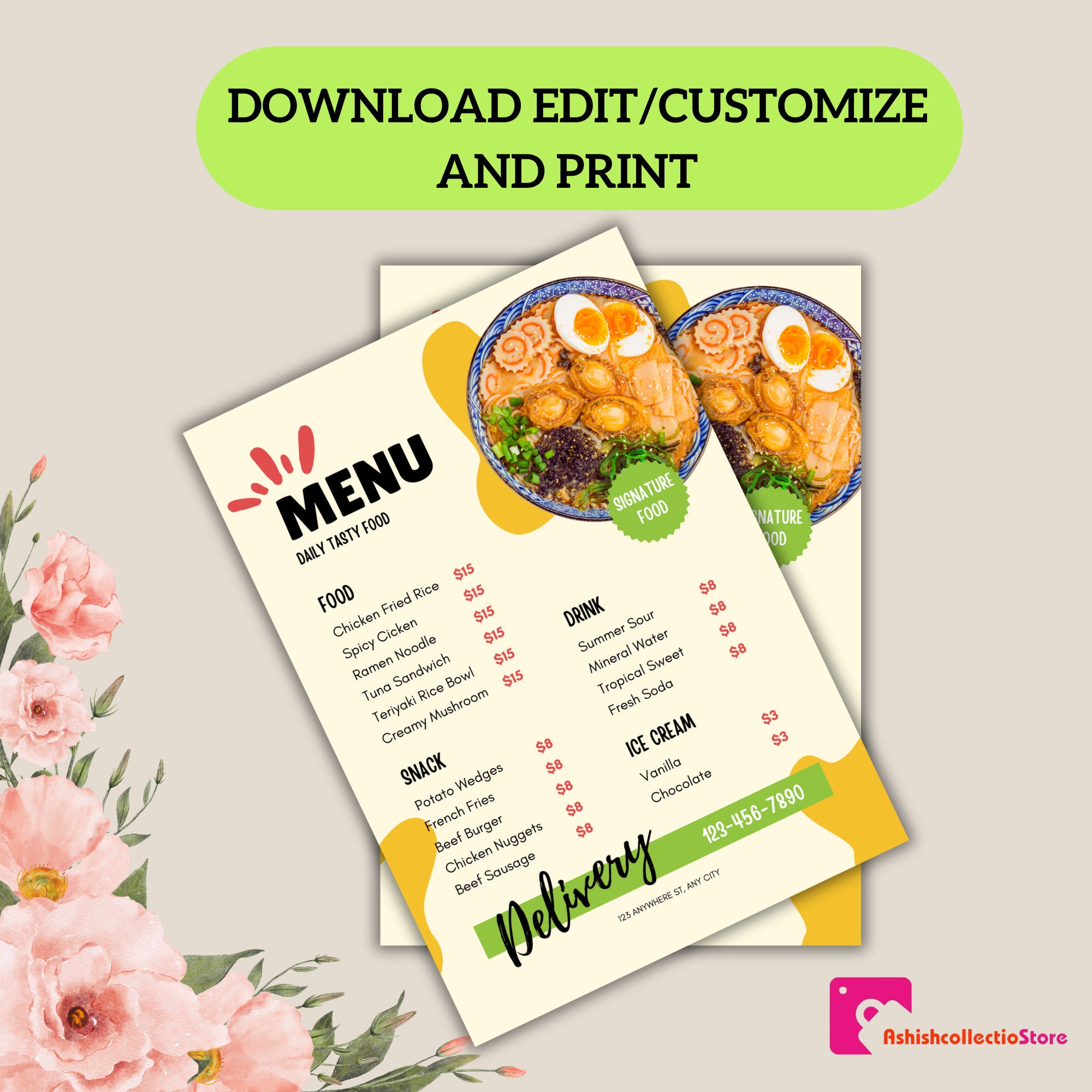 Restaurant Menu Template Pizza Restaurant Menu Minimal Restaurant ...