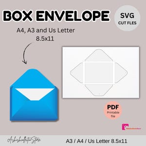 Envelope Box SVG Template - DIY Craft Cutting File for Greeting Cards ...