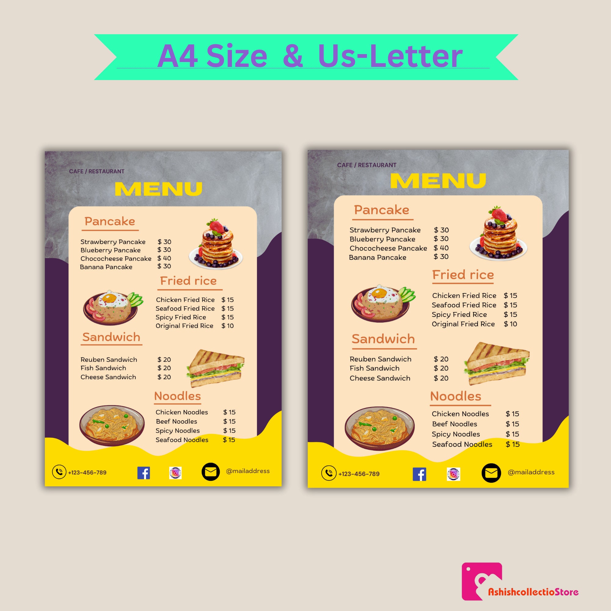 Minimal Restaurant Menu Canva Template, Typographic Bar Menu Template ...