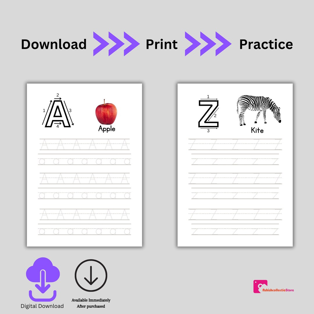 Alphabet Numbers Tracing Page, Preschool Pre-k Kindergarten Learning ...