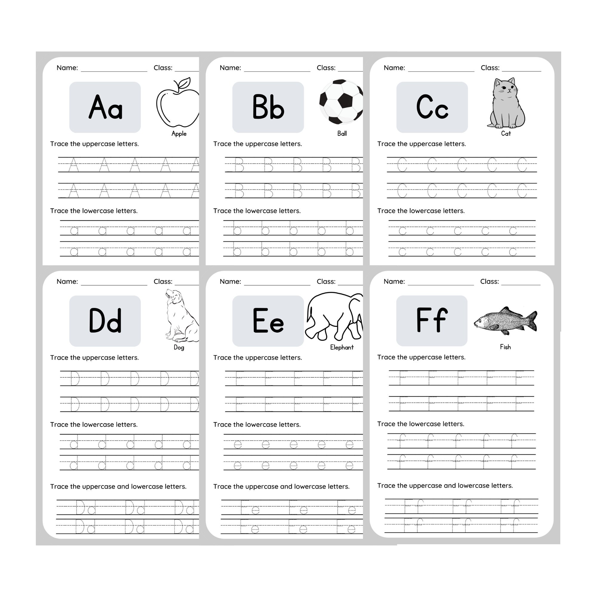Alphabet Letters Phonics Tracing Cards | 26 Printable Alphabet Letter ...