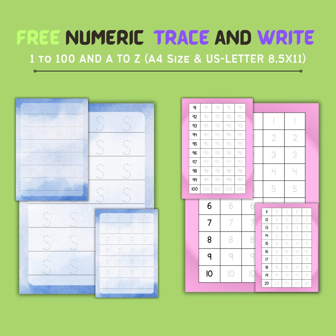 Alphabet Tracing Printable Alphabet Numbers Tracing Page Handwriting ...