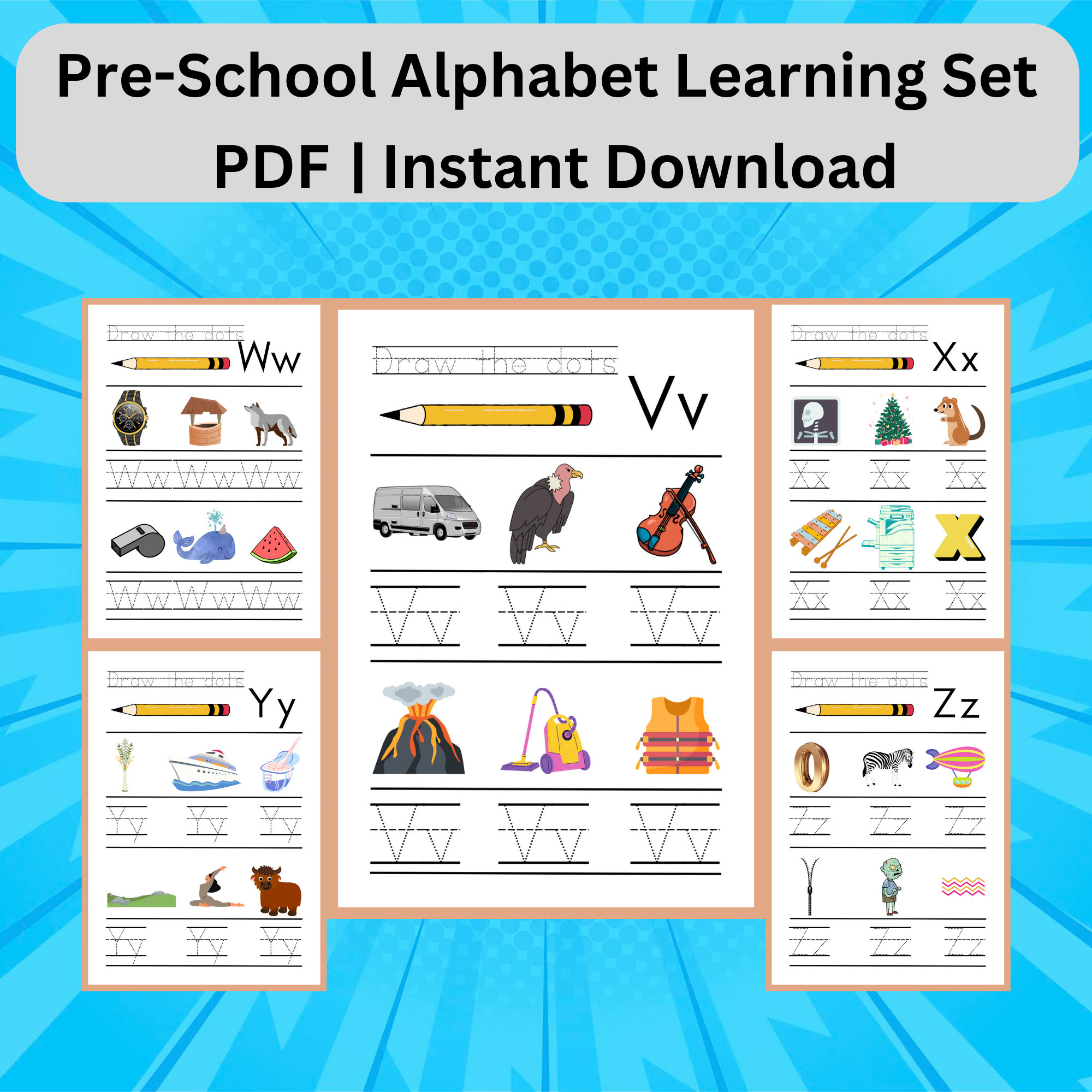 ABC Trace and Write 26 Alphabet Worksheets Handwriting Practice ...
