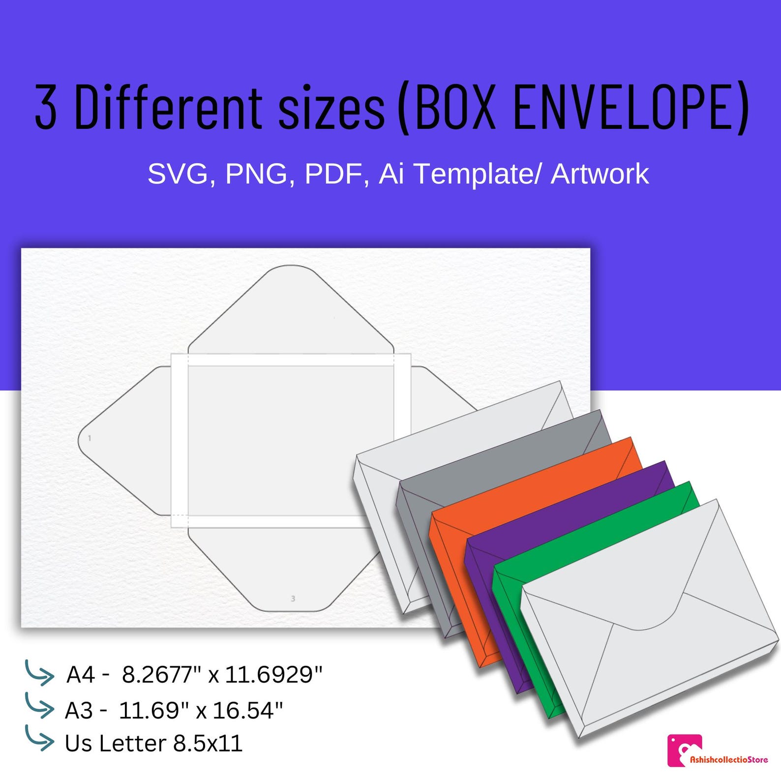 Envelope Box SVG Template - DIY Craft Cutting File for Greeting Cards ...