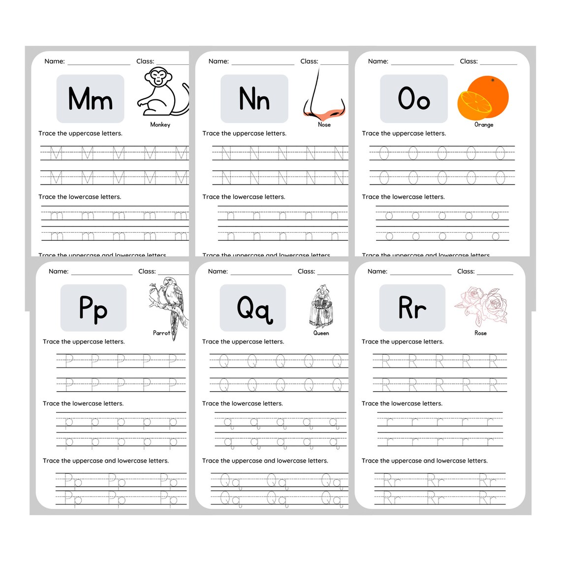 Alphabet Letters Phonics Tracing Cards 26 Printable Alphabet Letter ...
