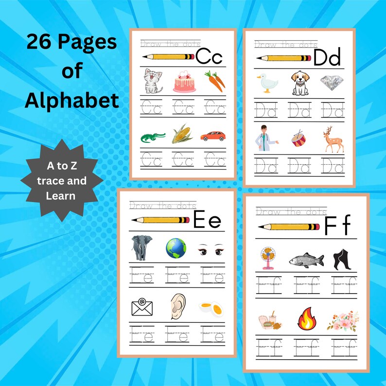 ABC Trace and Write | 26 Alphabet Worksheets | Handwriting Practice ...