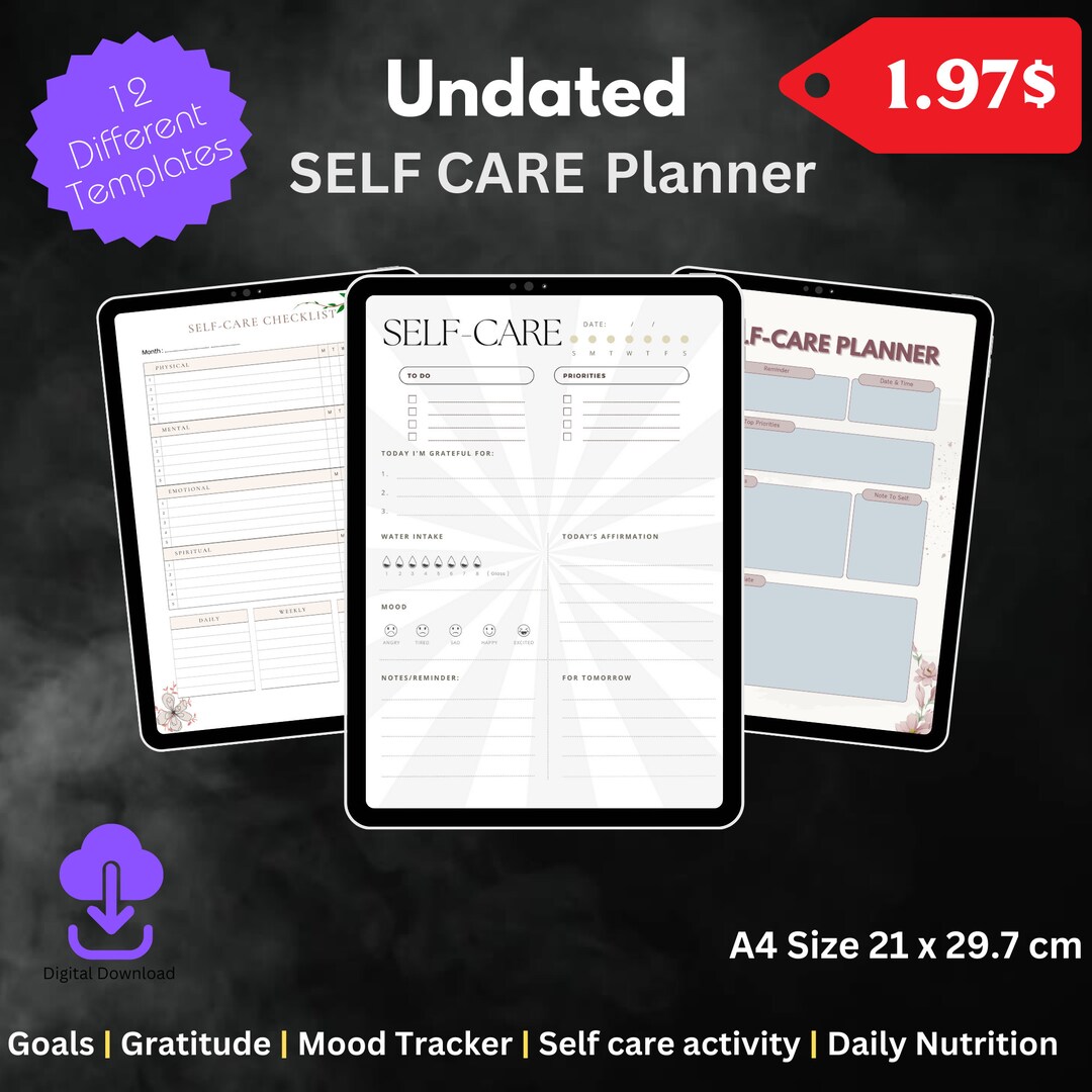 Self-care Digital Planner Self Care Journals Printable Self Care ...