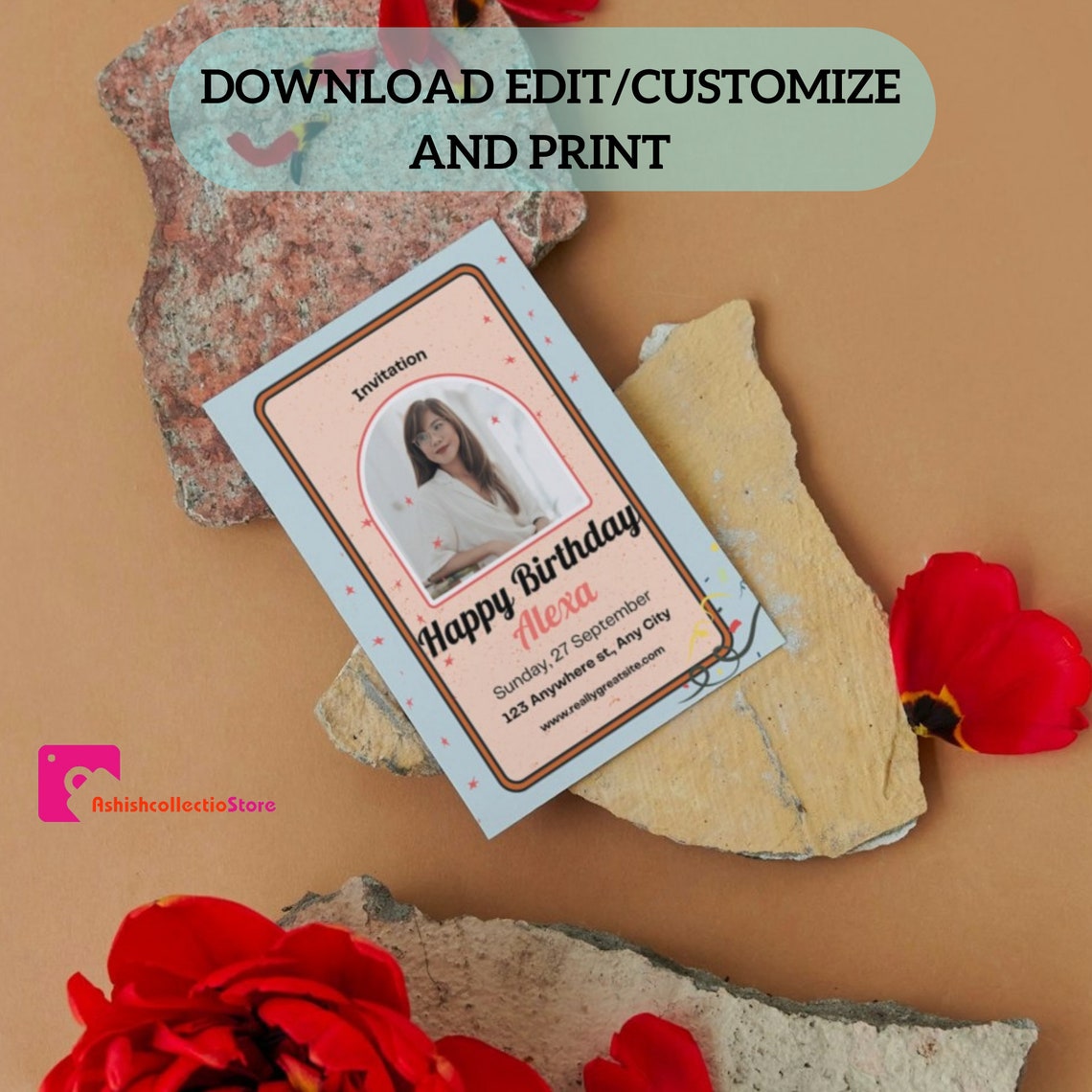 Printable Birthday Card, Instant Download, Canva Editable Cards ...