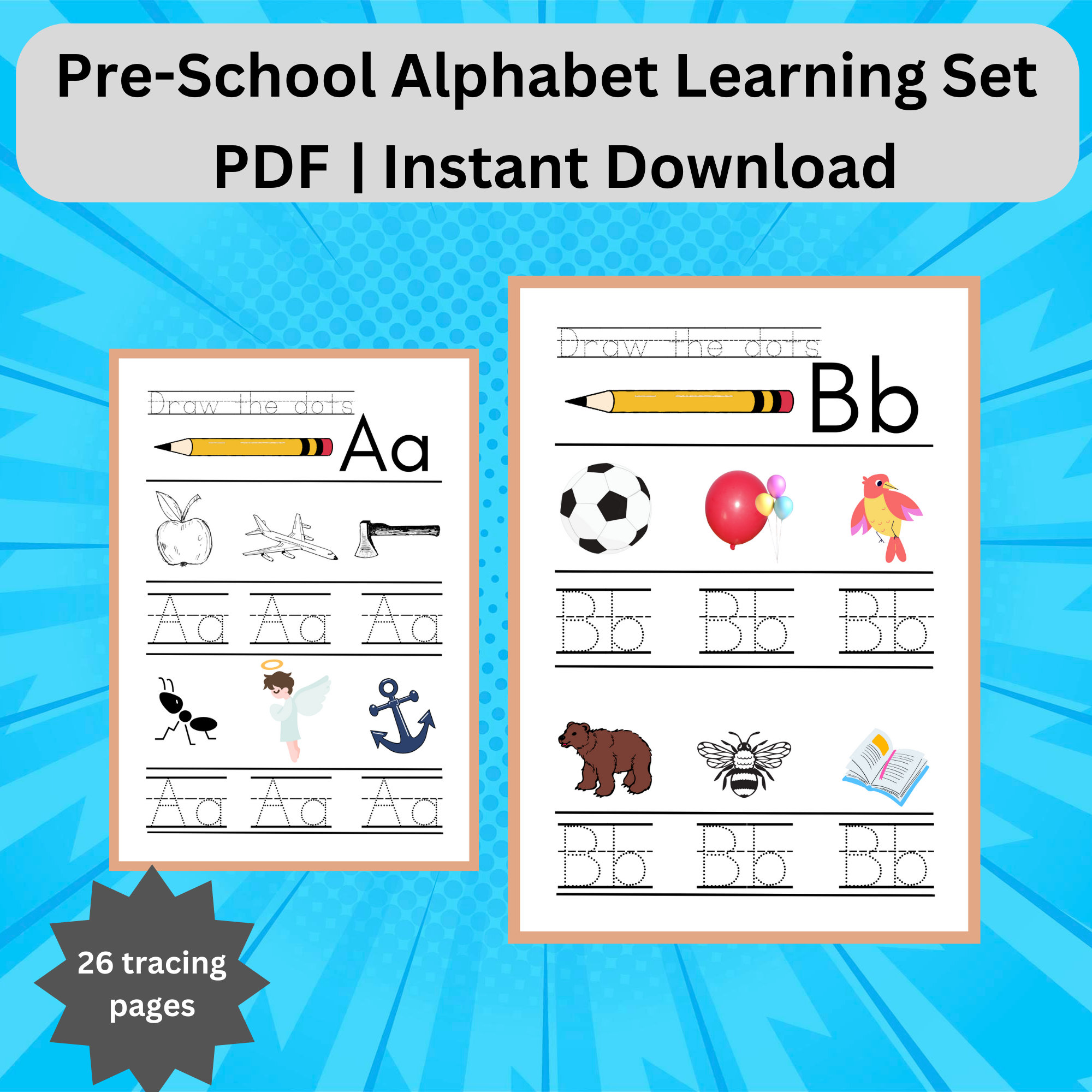 ABC Trace and Write | 26 Alphabet Worksheets | Handwriting Practice ...