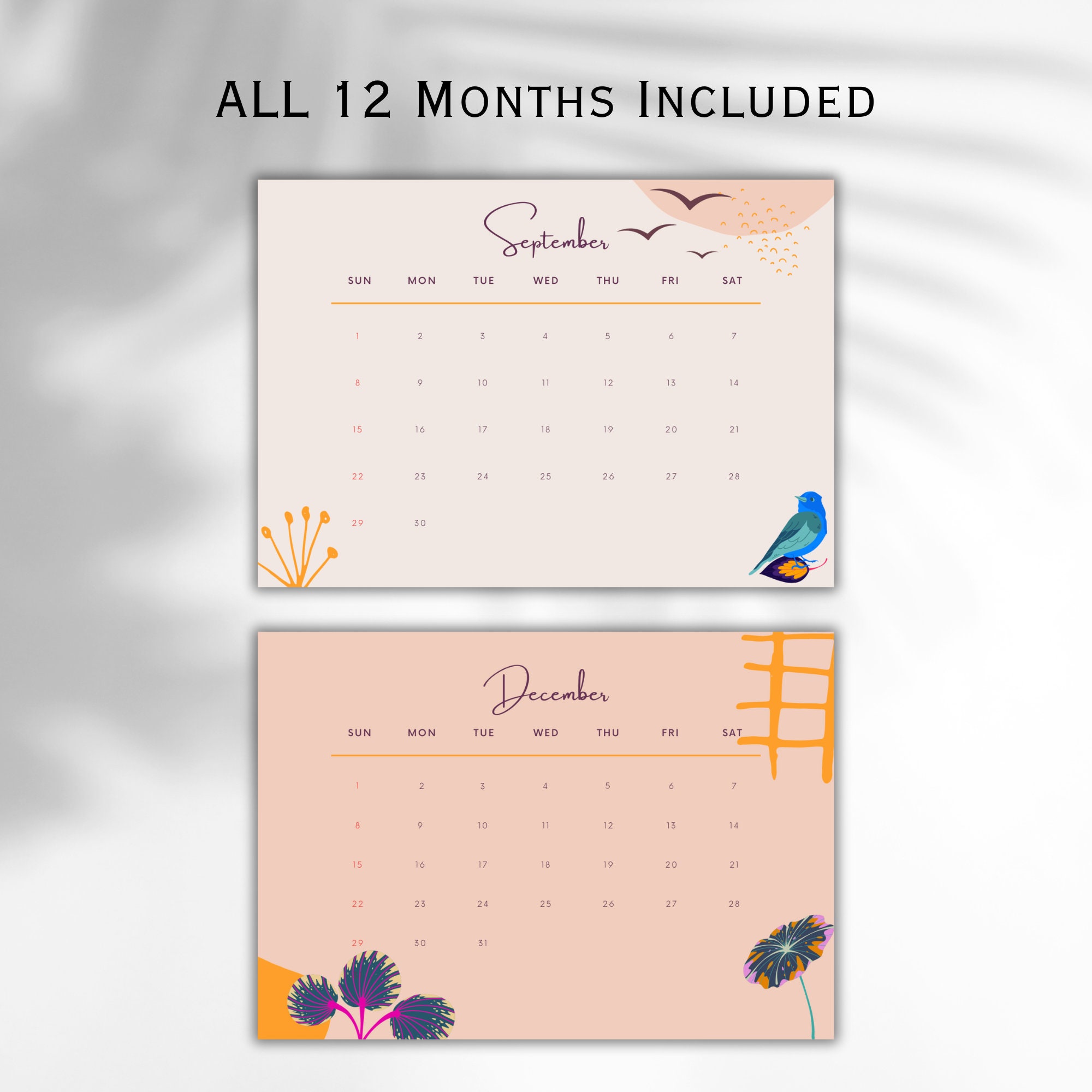Printable 2024 Calendar With Holidays PDF, Minimalist, Letter Size ...