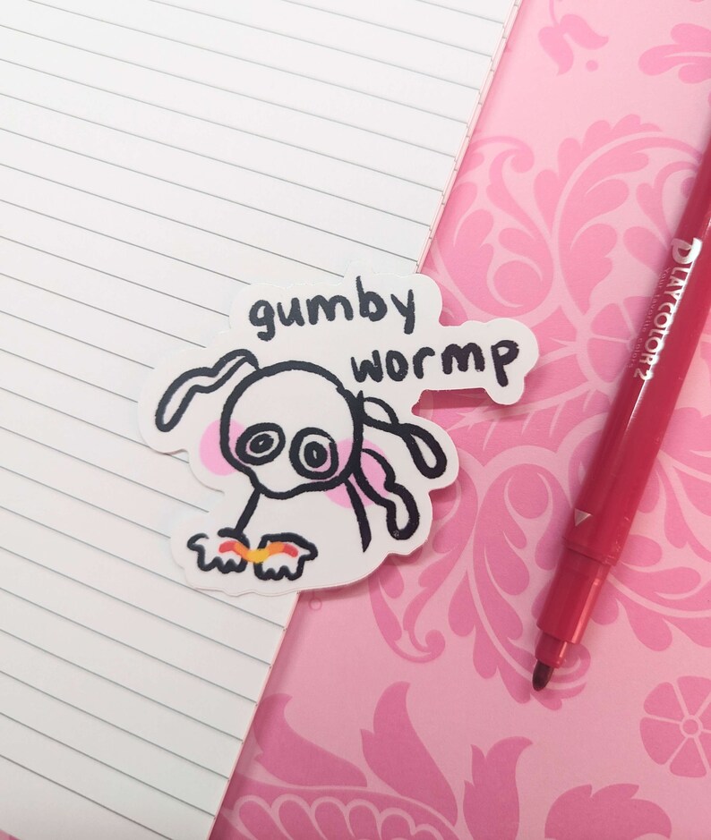 Cute Gummy Worm Lover Vinyl Sticker - Funny Snack Candy Quote Decal ...