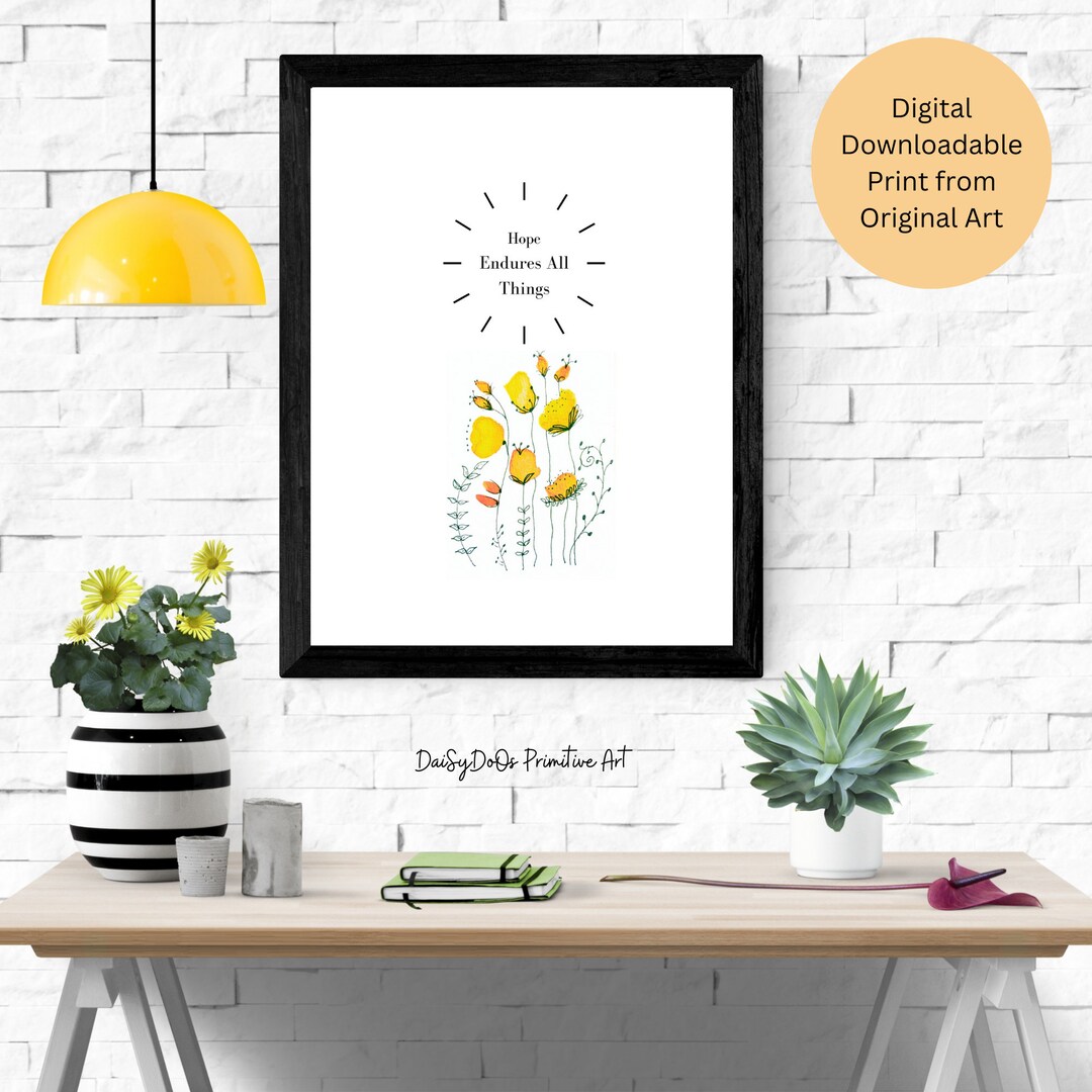 Hope Endures All Things Original Art Digital Downloadable Print - Etsy