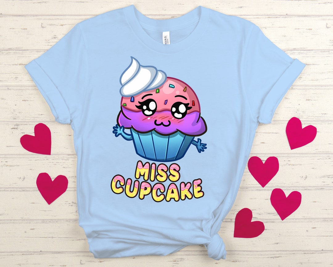 Miss Cupcake Cute Design Tee, Adorable Purple Cupcake Shirt, Graphic ...