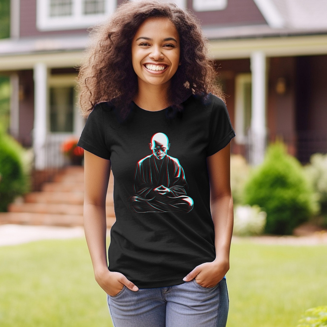Psychedelic Monk Meditating Shirt Trippy 3D T-shirt Acid Shirt Mushroom ...