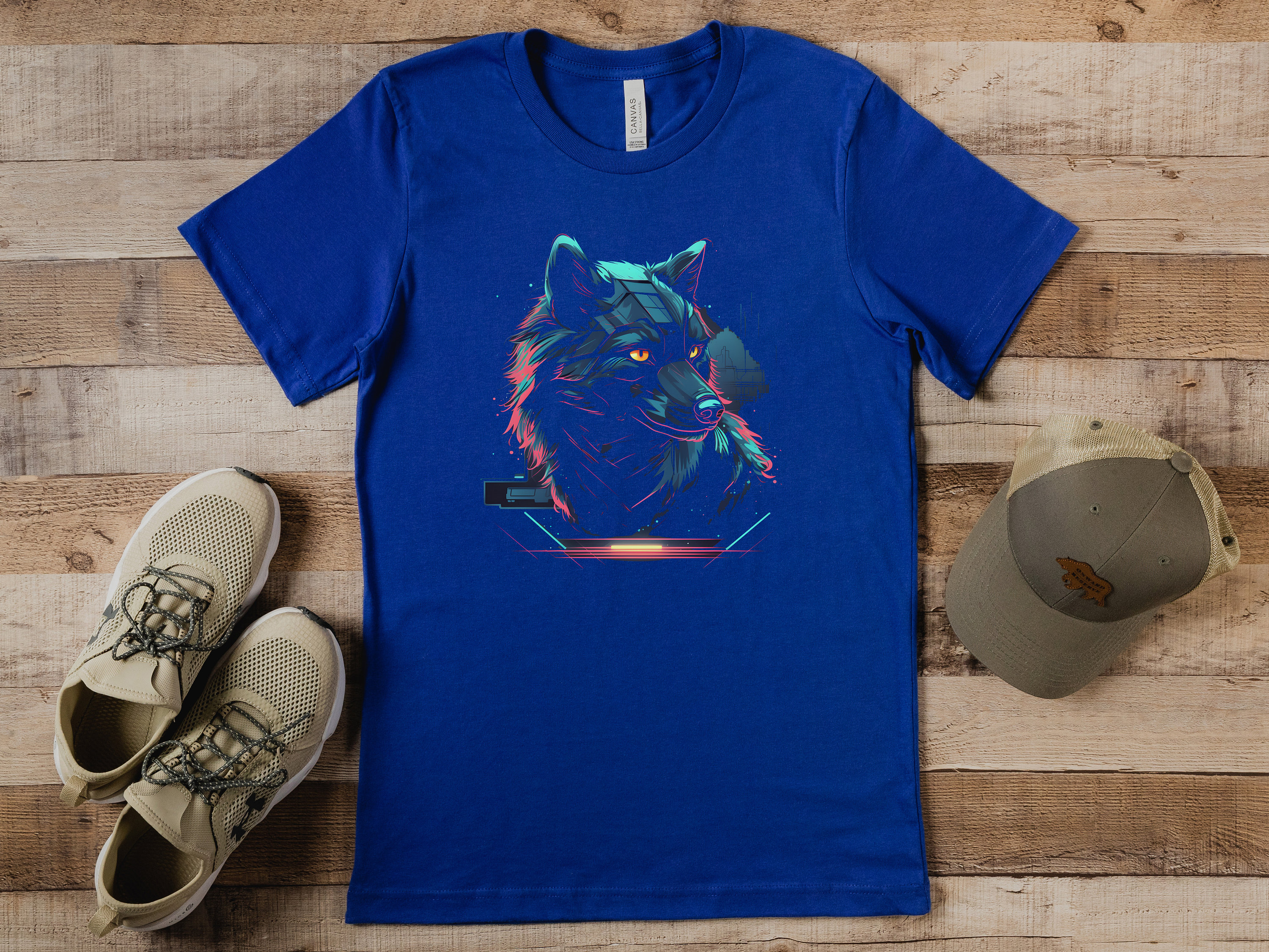 Fenrir Shirt 80s Retro Wolf T-shirt Cool Cyberpunk Wolf Tshirt Animal ...