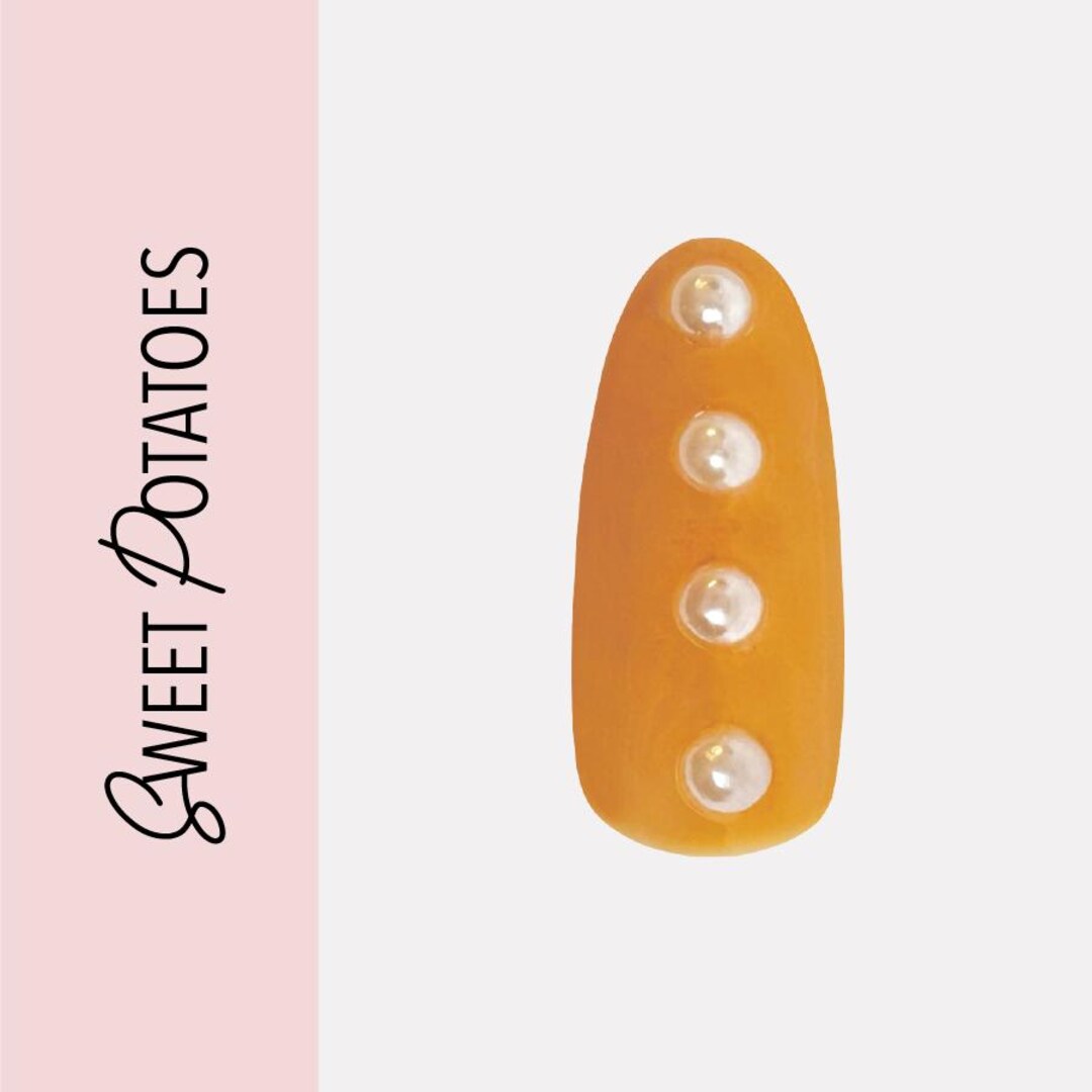Sweet Potatoes Handmade Luxury Custom Press on Nail Set thanksgiving - Etsy