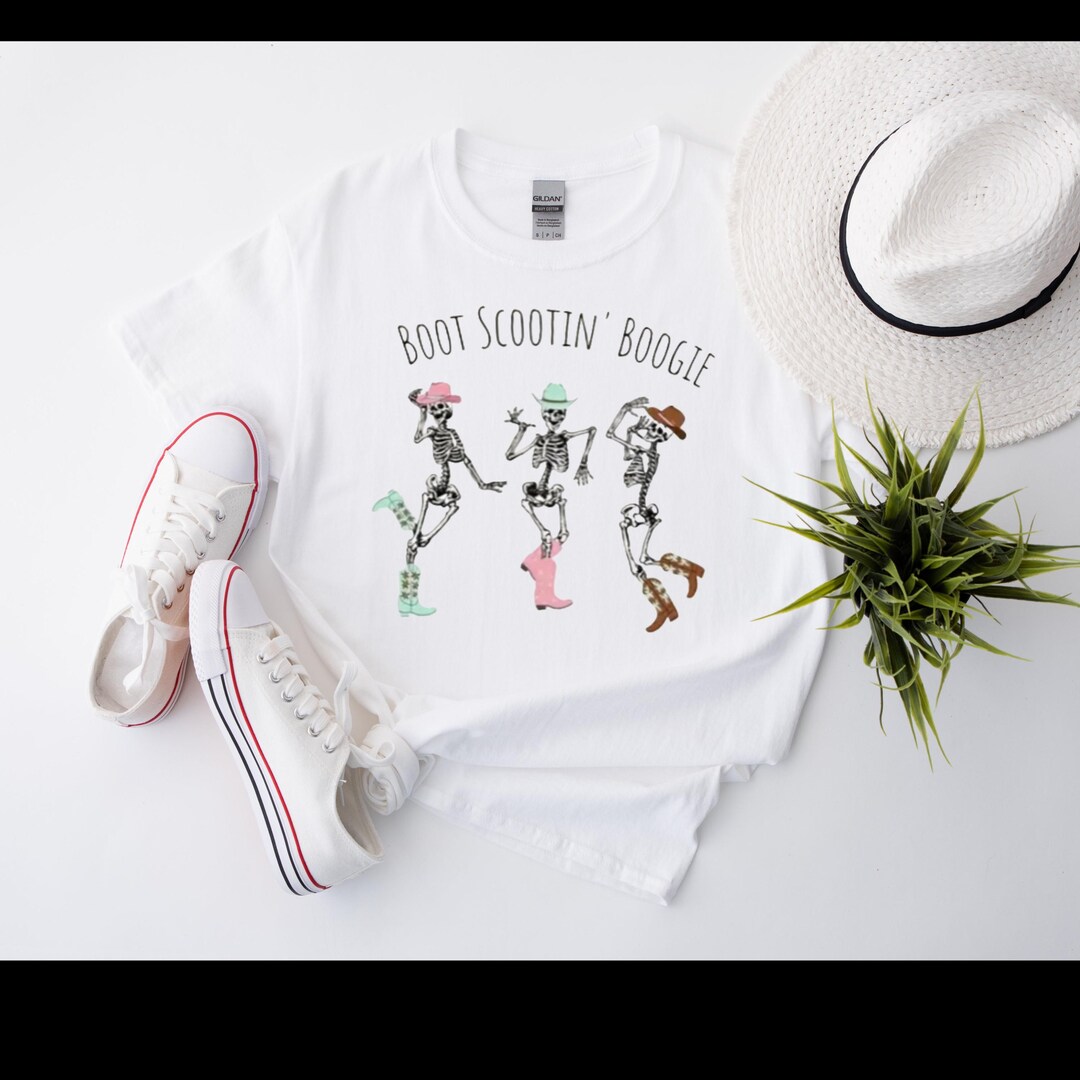 Boot Scootin Boogie Country Skeleton Tshirt - Etsy