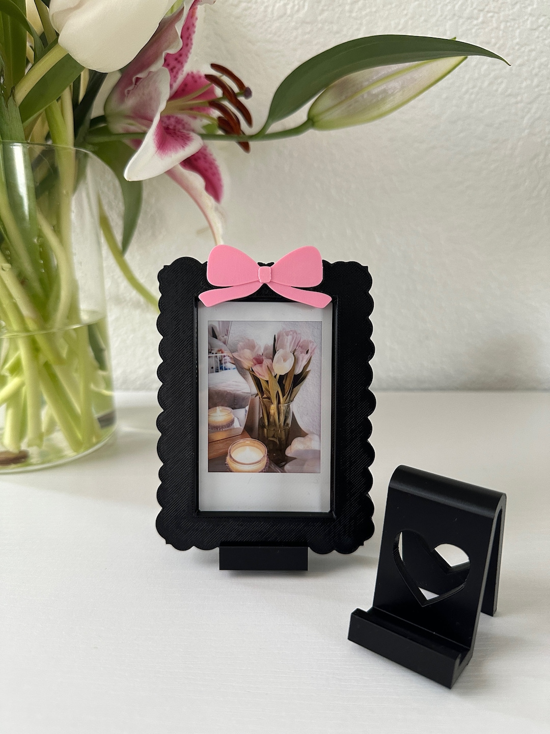 Cute Ribbon Bow Coquette Polaroid Frame | Magnetic Instax Mini Polaroid ...