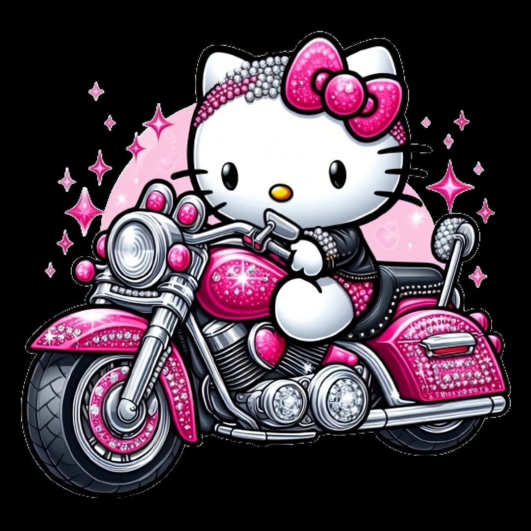 Hello Kitty Motorcycle Sticker - Etsy