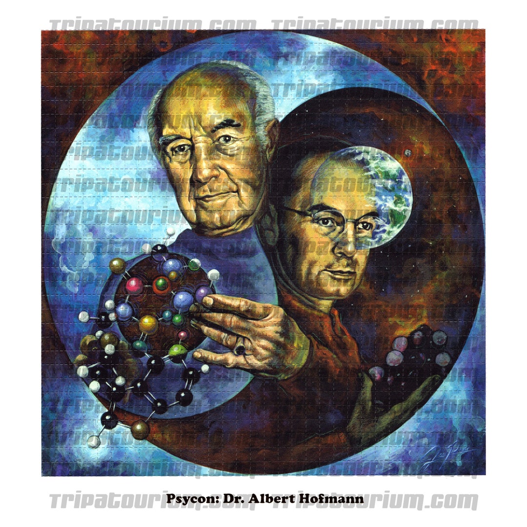 LSD Blotter 'psycon: Dr. Albert Hofmann' by John Parr, Unsigned, Limited Edition, Foil Stamp - Etsy
