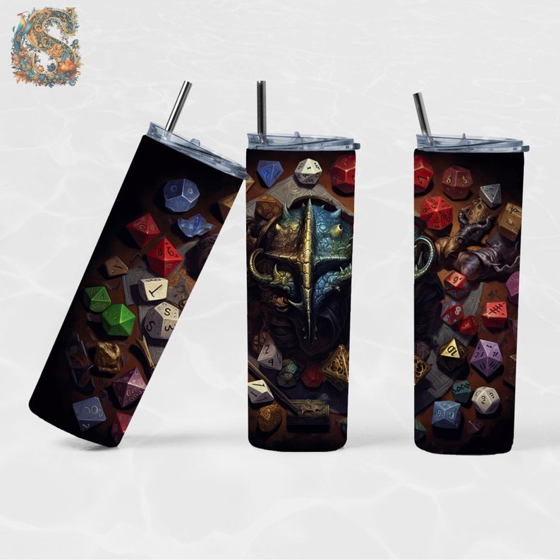 Dnd Dungeons and Dragons Dice 20oz Tumbler Sublimation - Etsy