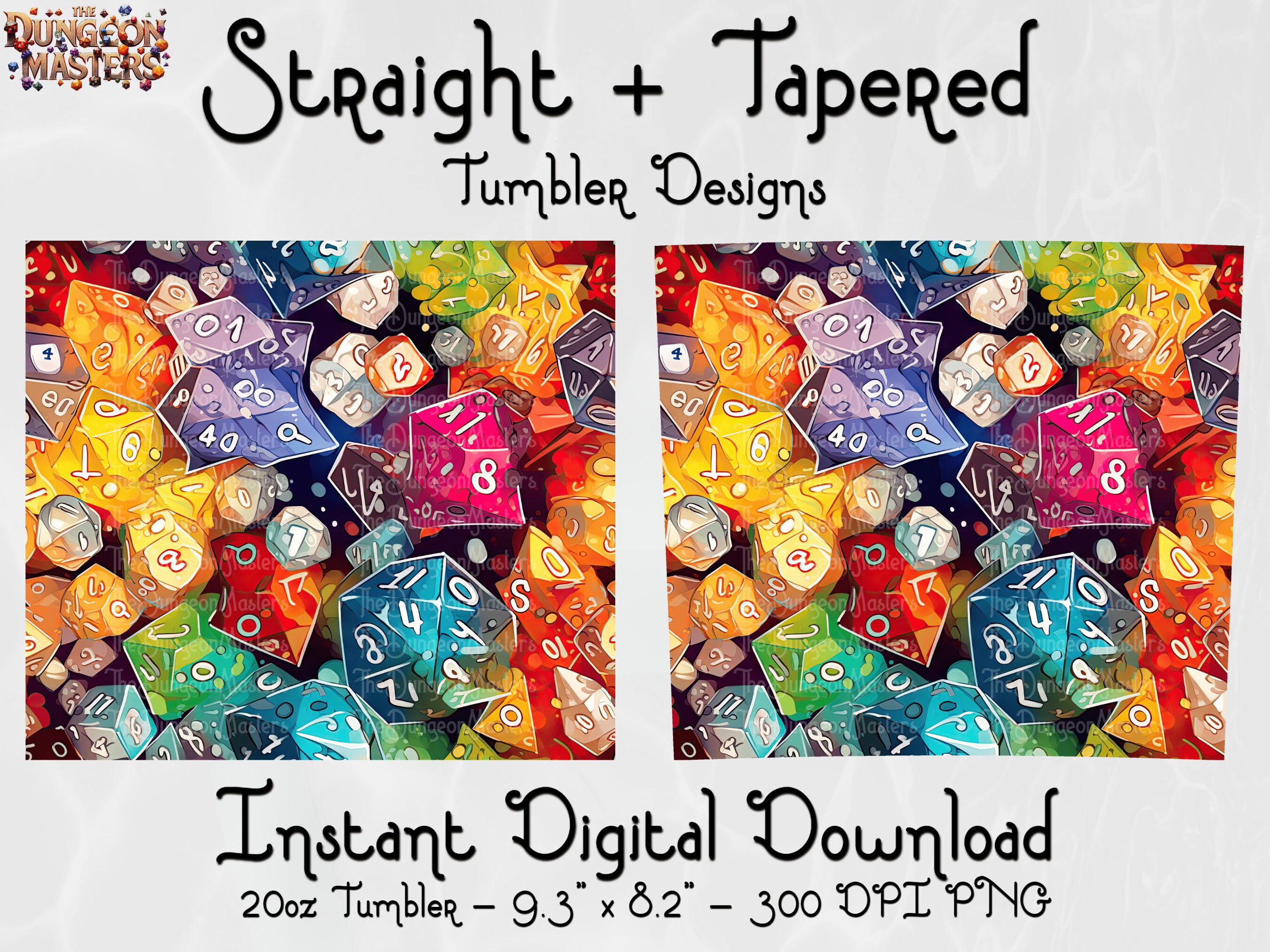 8 Pattern BUNDLE Dnd Dungeons and Dragons Dice 20oz Tumbler Sublimation ...