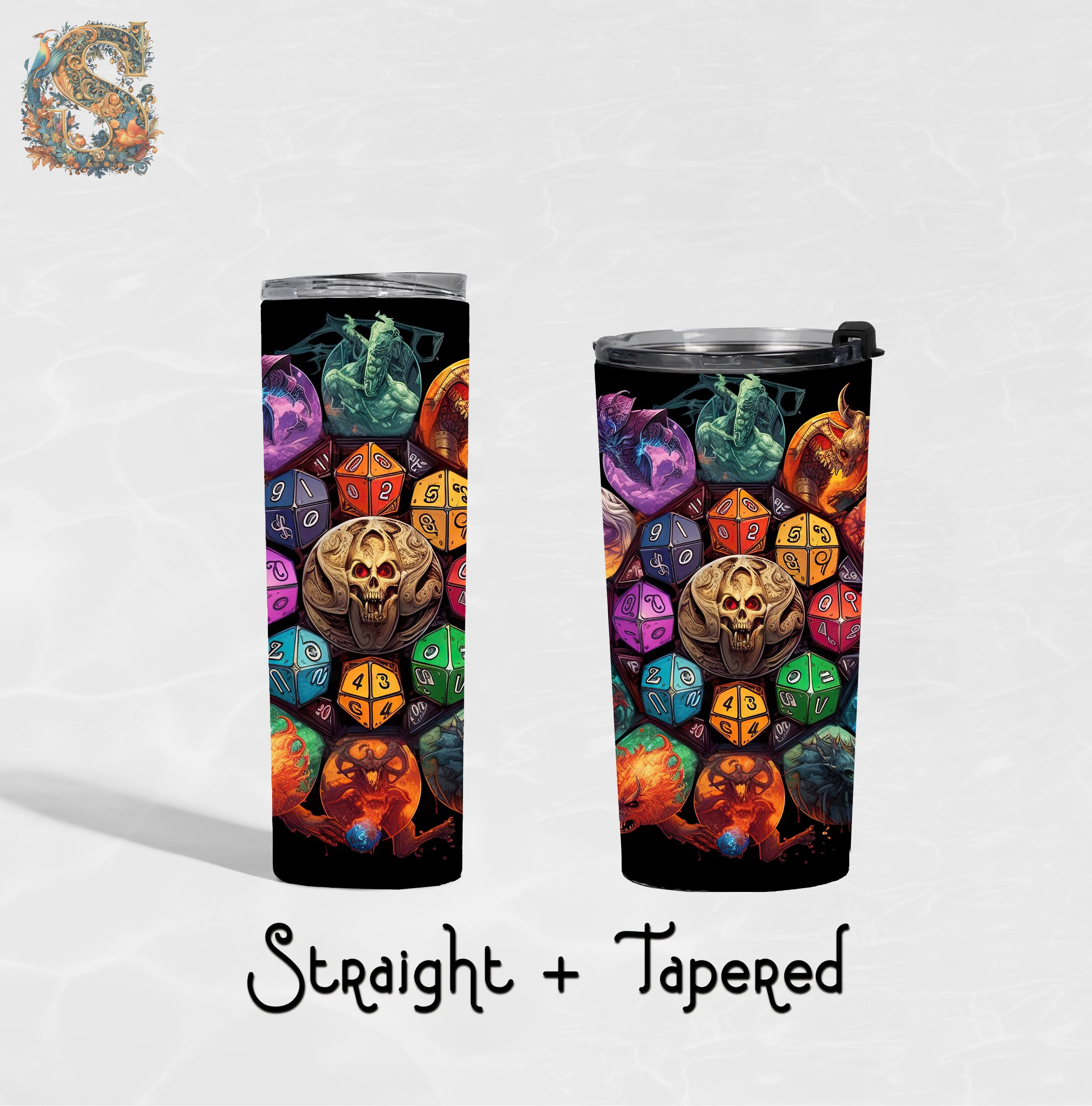 Dnd Dungeons and Dragons Creatures Dice 20oz Tumbler - Etsy
