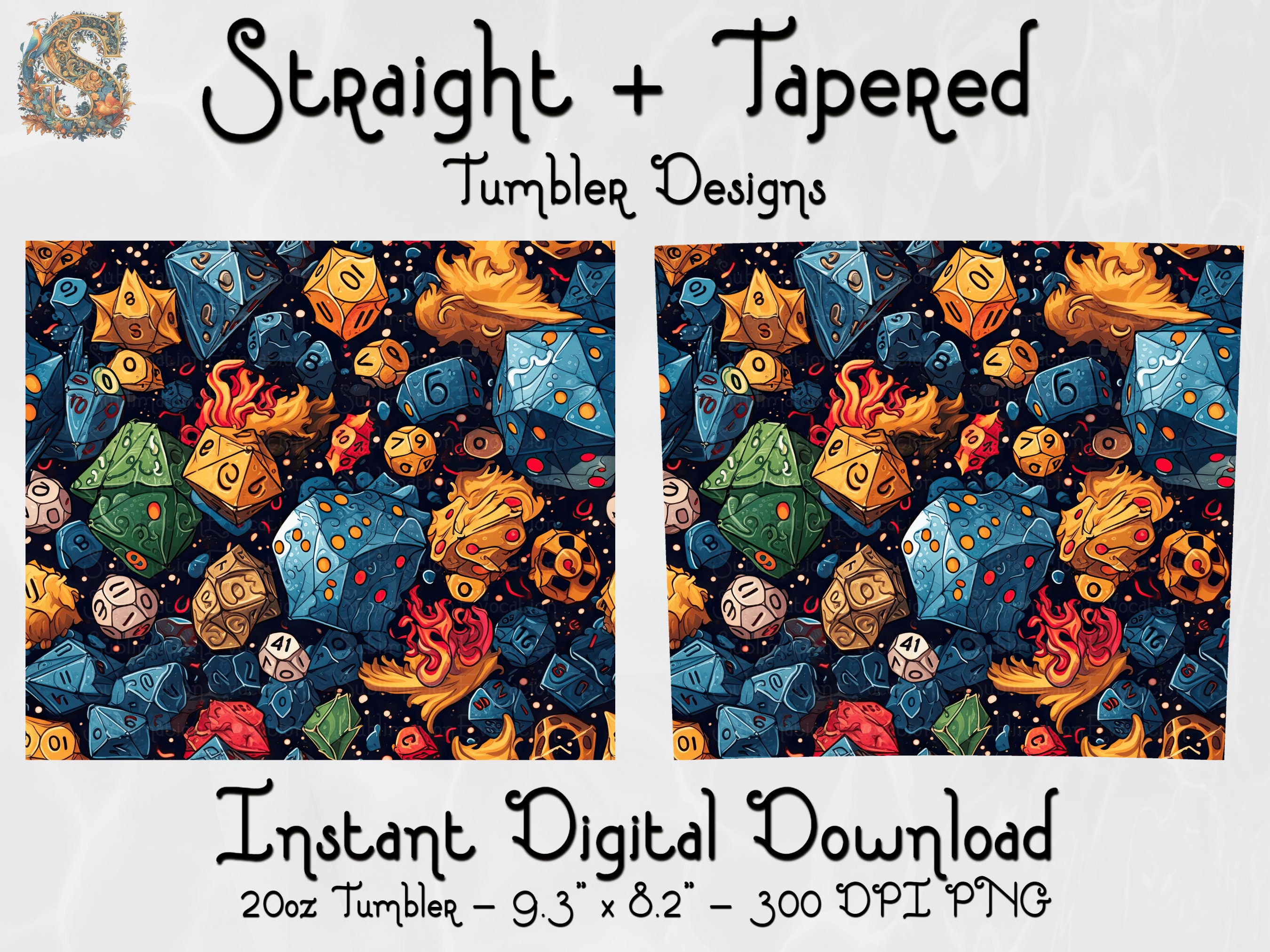 8 Pattern BUNDLE Dnd Dungeons and Dragons Dice 20oz Tumbler - Etsy