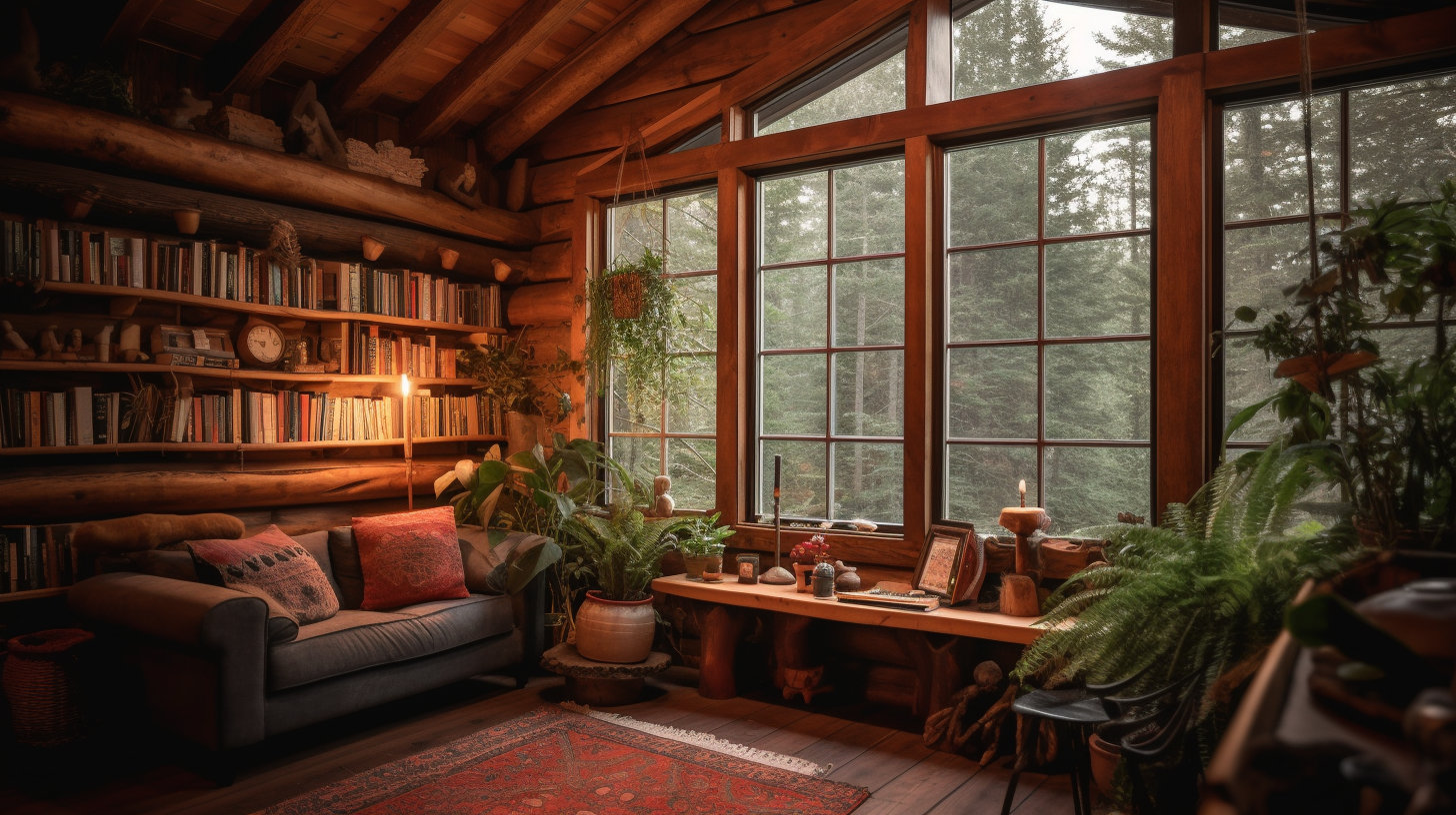 Cozy Cabin Virtual Background | 5 Zoom Virtual Backgrounds | Backdrop ...