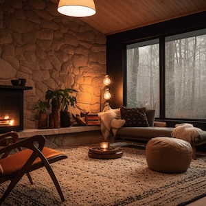 Mid-century Modern Virtual Background | 5 Zoom Virtual Backgrounds ...