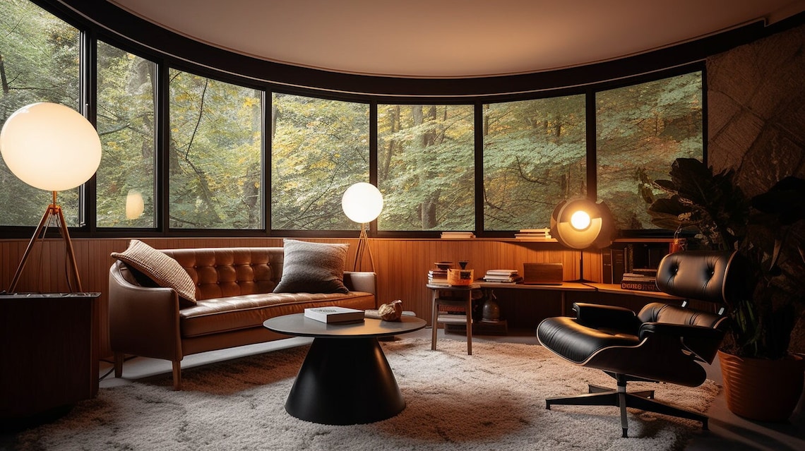 Mid-century Modern Virtual Background | 5 Zoom Virtual Backgrounds ...