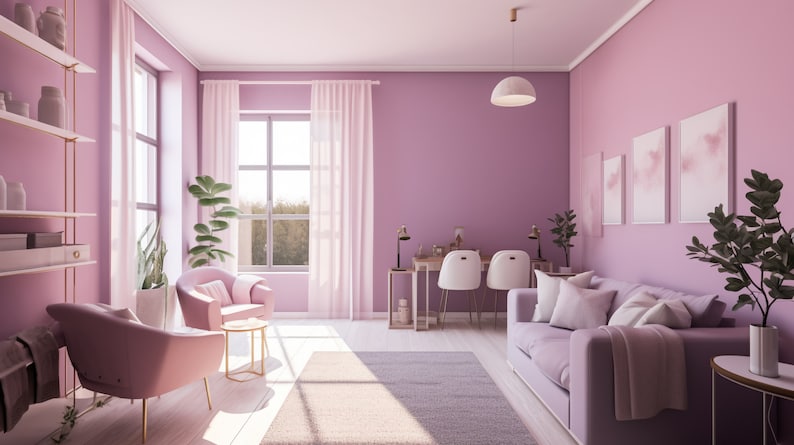 Purple Home Office Virtual Background | 5 Zoom Virtual Backgrounds ...