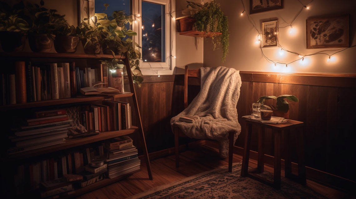 Reading Nook Virtual Background | 5 Zoom Virtual Backgrounds | Backdrop ...