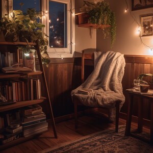 Reading Nook Virtual Background | 5 Zoom Virtual Backgrounds | Backdrop ...