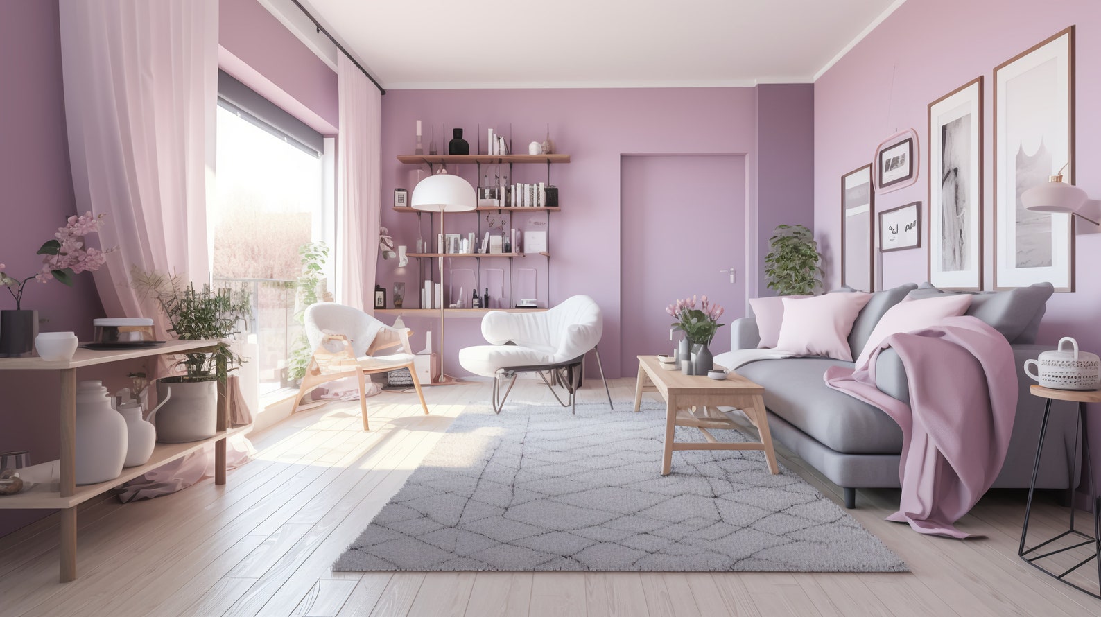 Purple Home Office Virtual Background | 5 Zoom Virtual Backgrounds ...