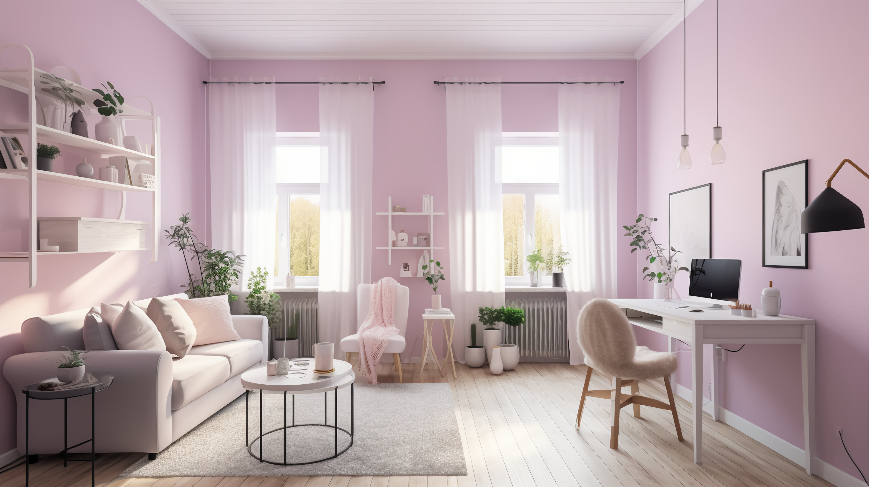 Purple Home Office Virtual Background | 5 Zoom Virtual Backgrounds ...