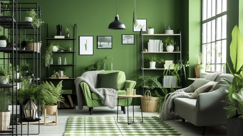 Green Home Office Virtual Background | 5 Zoom Virtual Backgrounds ...