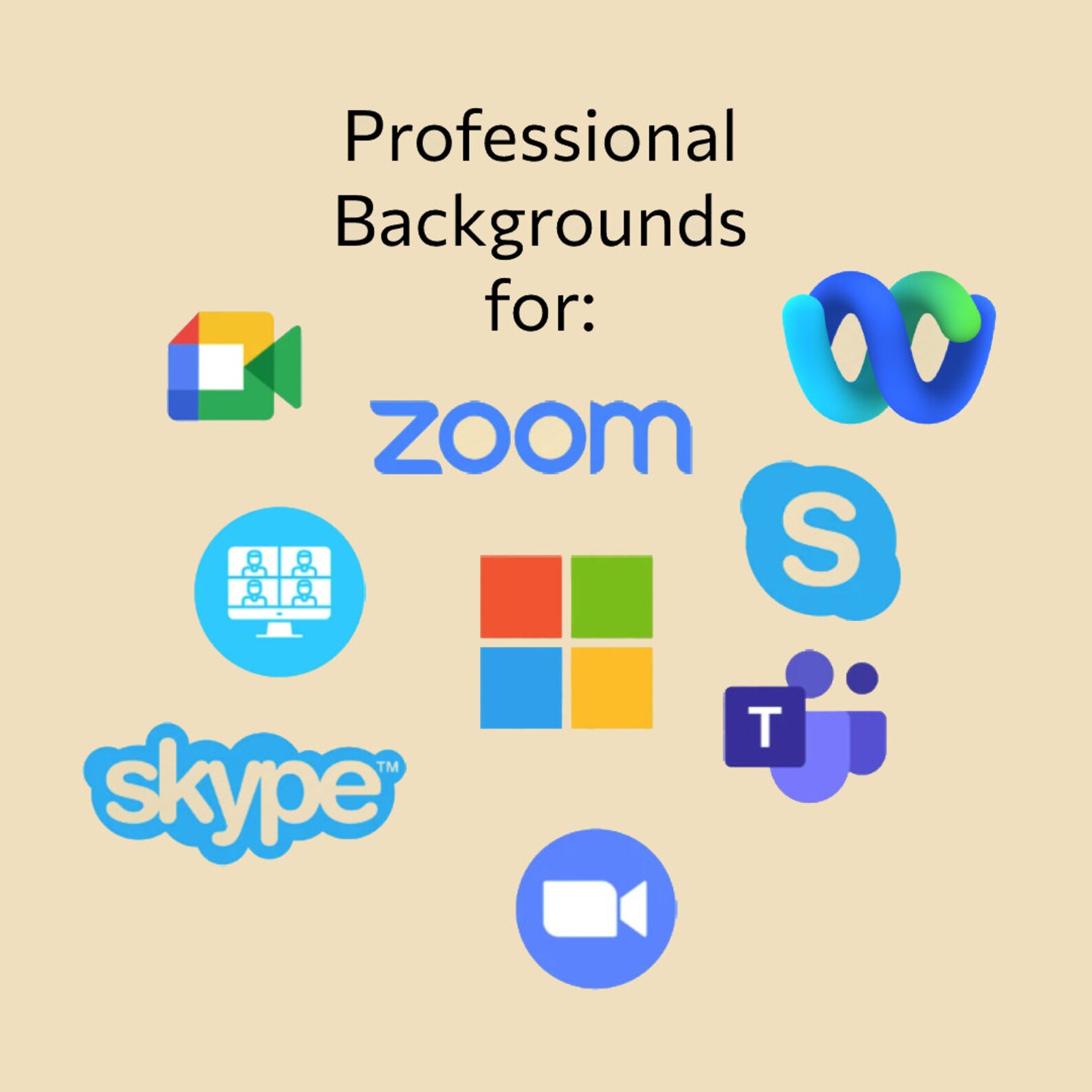 Modern Home Office Virtual Background | 5 Zoom Virtual Backgrounds ...