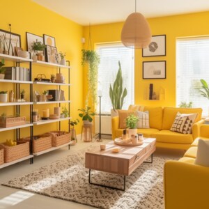 Yellow Home Office Virtual Background | 5 Zoom Virtual Backgrounds ...