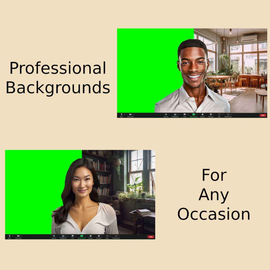 Mid-century Modern Virtual Background | 5 Zoom Virtual Backgrounds ...