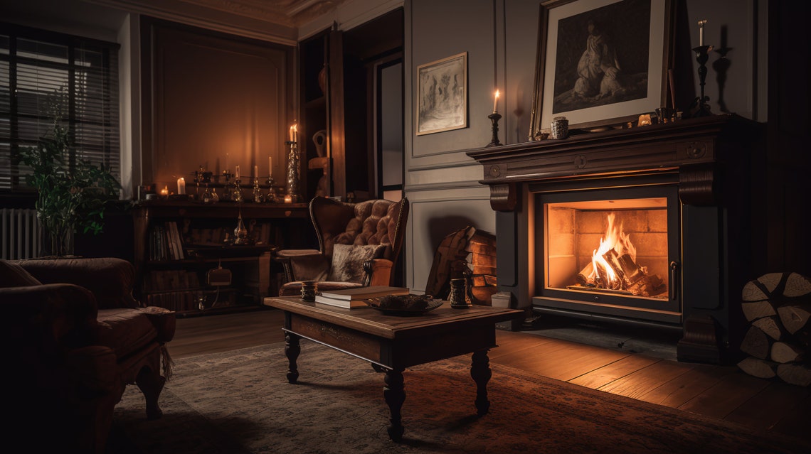 Cozy Fireplace Virtual Background 5 Zoom Virtual Backgrounds Backdrop ...