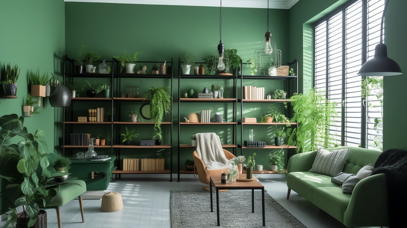 Green Home Office Virtual Background | 5 Zoom Virtual Backgrounds ...