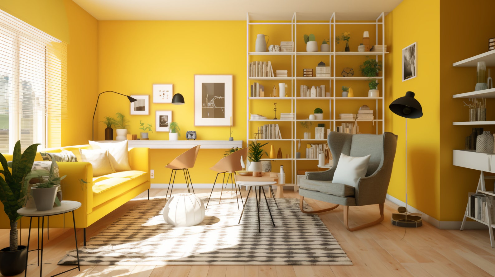 Yellow Home Office Virtual Background | 5 Zoom Virtual Backgrounds ...