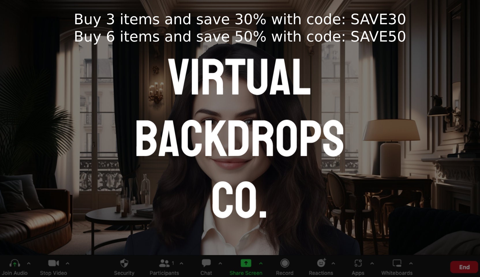 Mid-century Modern Virtual Background | 5 Zoom Virtual Backgrounds ...